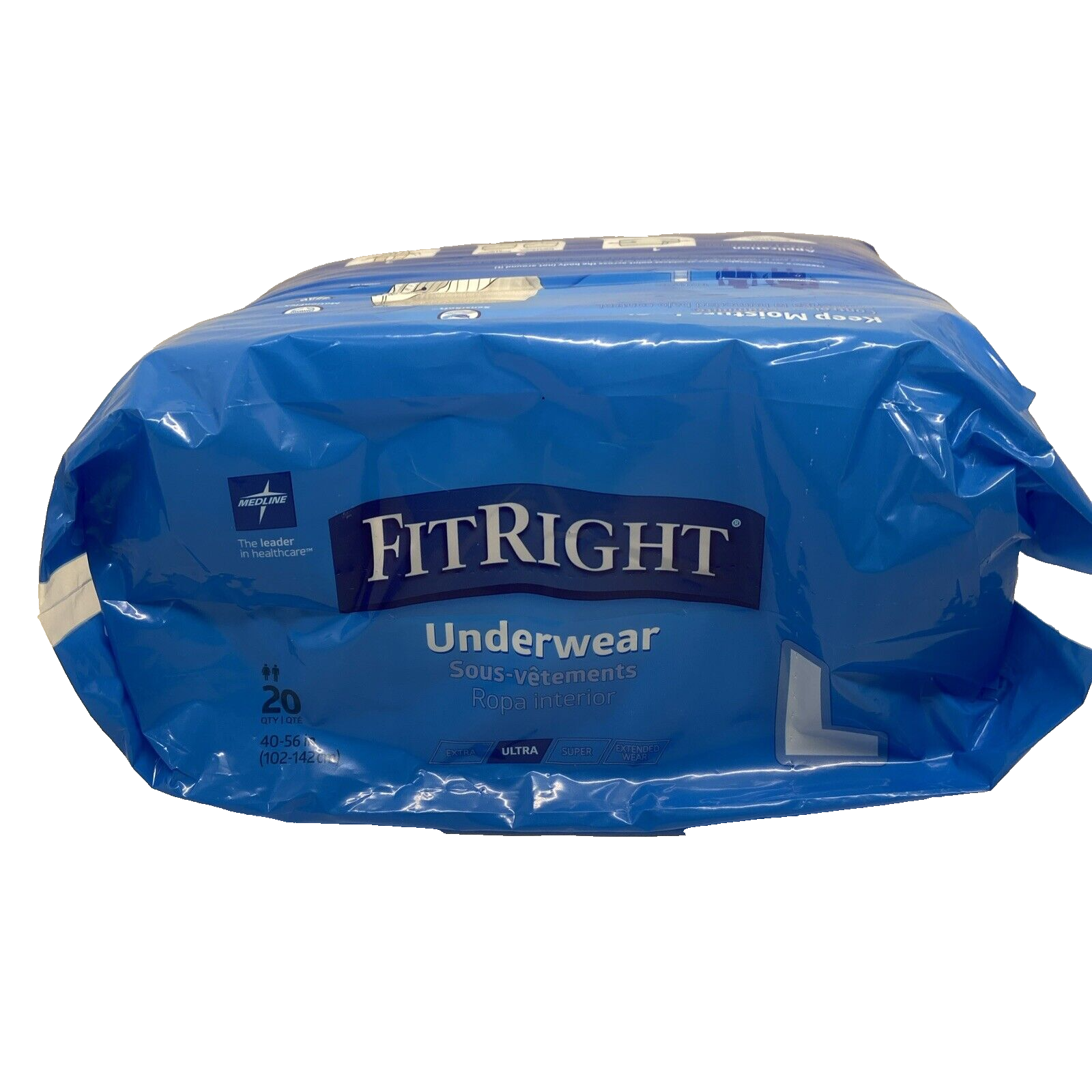 FitRight Ultra Underwear Size Large Fits 40"-56" Quantity of 20 | eBay