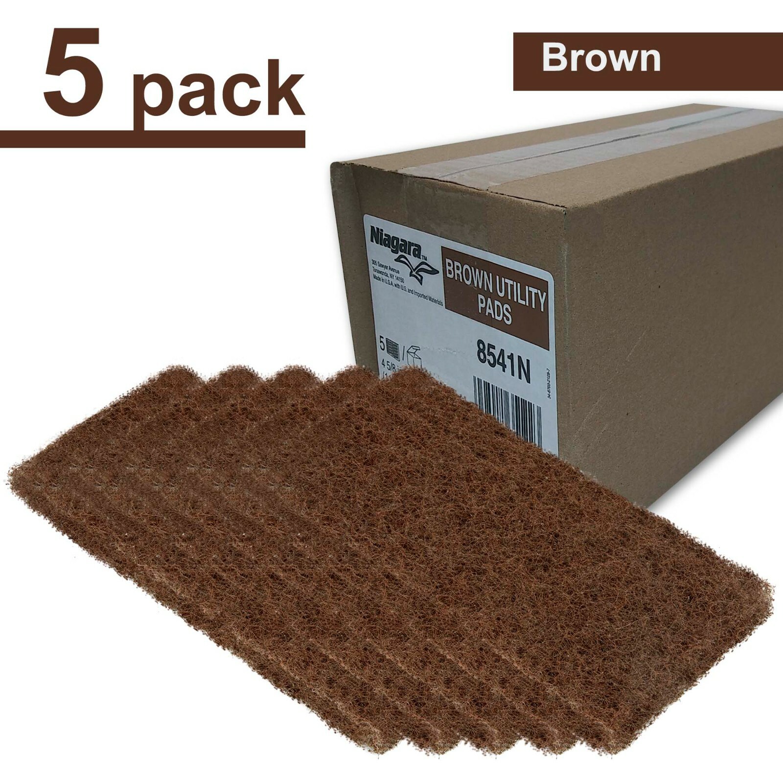 3m Niagara Brown Utility Pad 8541N 4 5/8 Inch X 10 Inch 5/box for sale ...