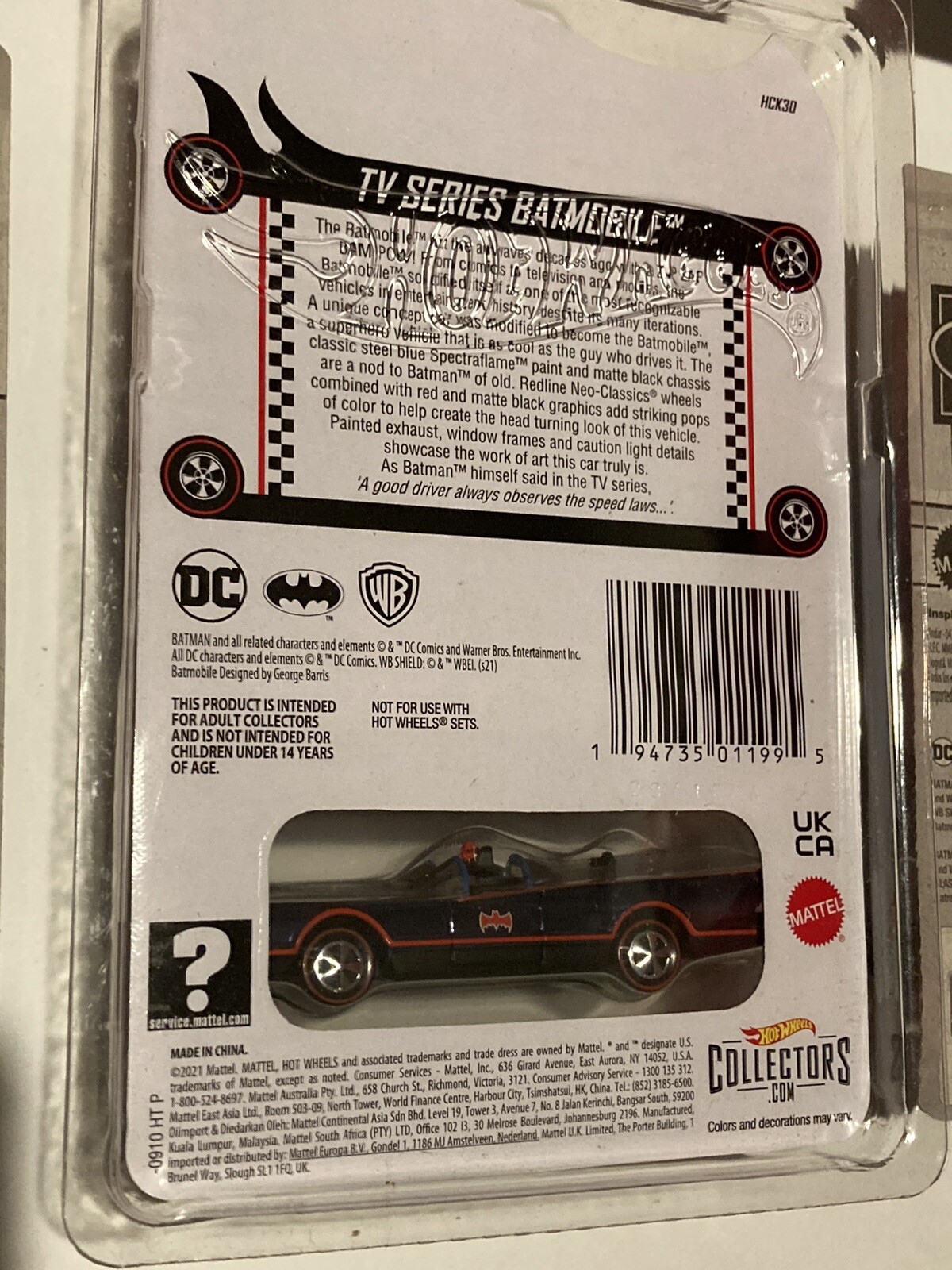 DC Batman RLC Hot Wheels Neo-Classic 66 TV Series Batmobile Redline ...
