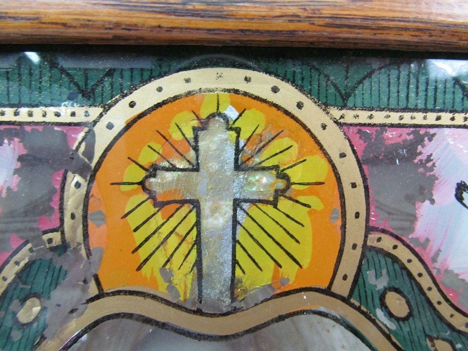 Vintage Wall Shadow Box Catholic Viaticum Last Rites Communion Cabinet ...