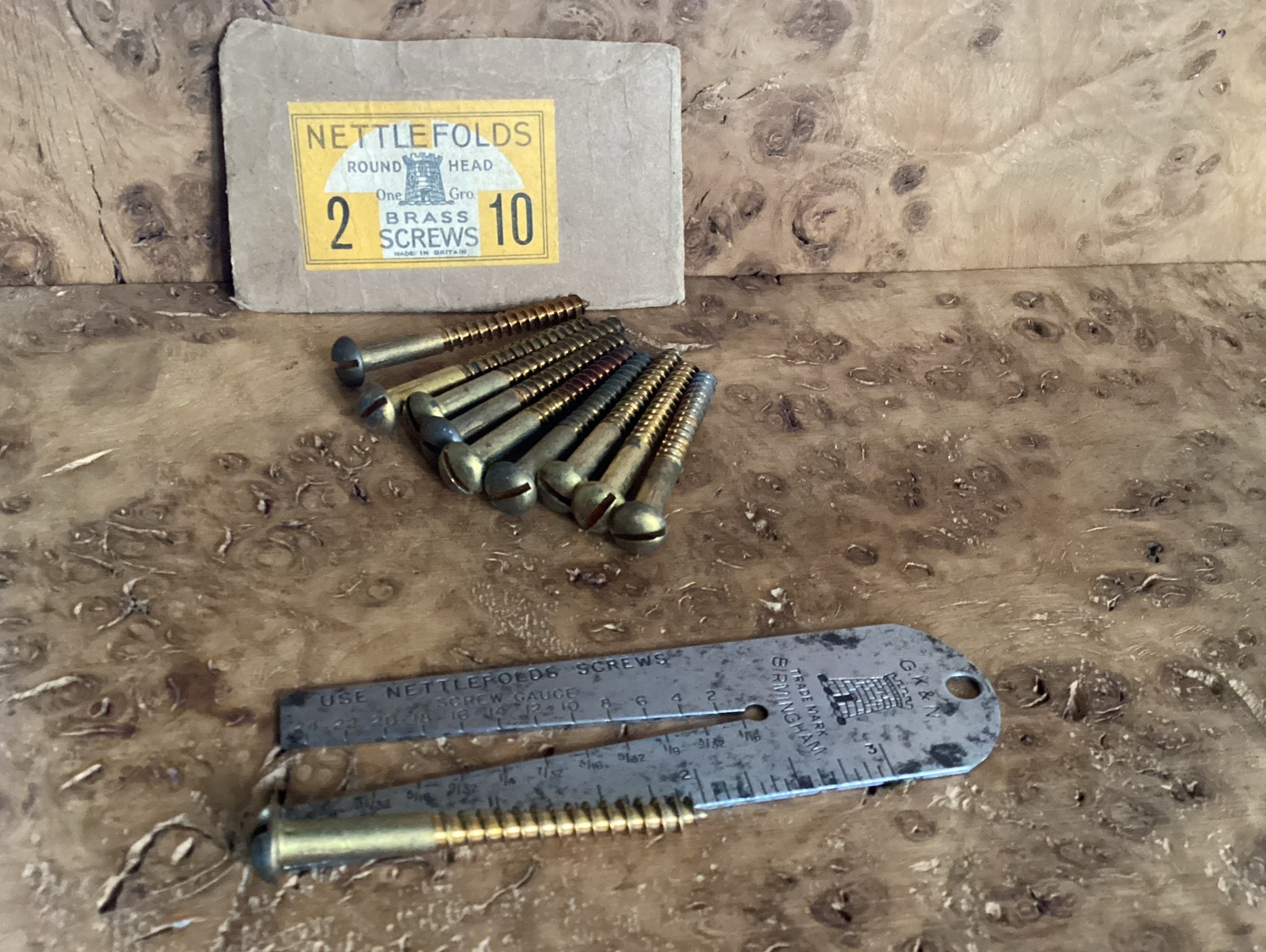 Vintage Nettlefolds 2 X 10 Round Head Slotted Brass Wood Screws X 10 ...