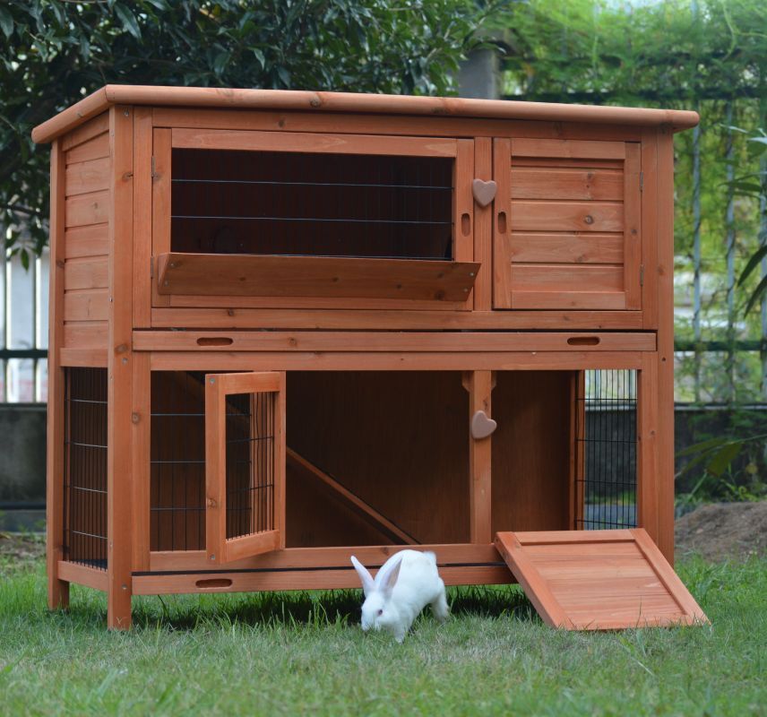 4FT LARGE DOUBLE RABBIT HUTCH / DELUXE PET HUTCHES / GUINEA PIG RUN ...