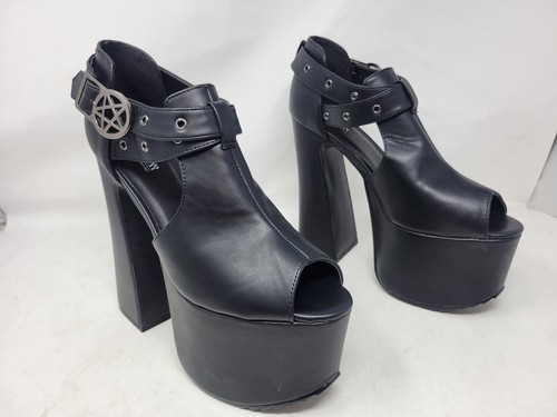 Killstar Platform Heels Pentagram Buckles. Goth Punk Mule Shoes ...