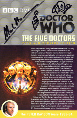 Doctor Who: The Five Doctors DVD Insert Signed by MARK STRICKON & PAUL ...