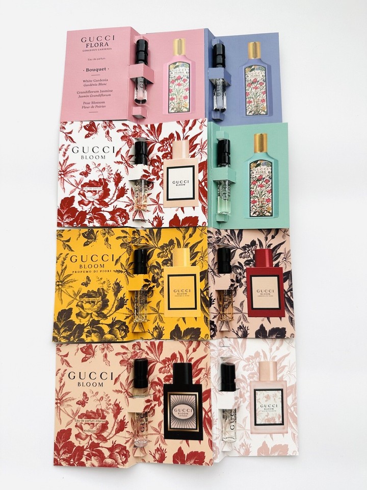 Gucci Flora Gorgeous & Gucci Bloom Perfume Collection Sample Size (8pcs ...