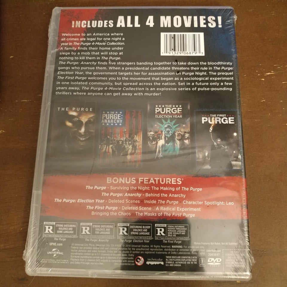 The Purge: 4-Movie Collection (DVD) New Factory Sealed 191329068793| eBay