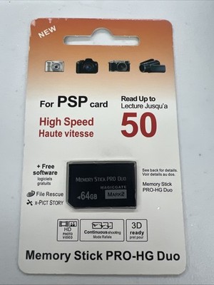 MS 64GB Memory Stick Pro Duo MARK2 for PSP 1000 2000 3000 Accessories ...