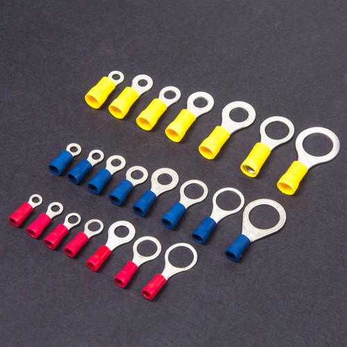 INSULATED RING CRIMPING ELECTRICAL TERMINAL Eyelet Splice Connector 3mm ...