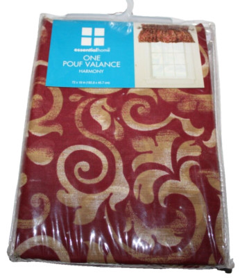 Essential Home Red Harmony One Pouf Valance - 72 x 18 in. | eBay