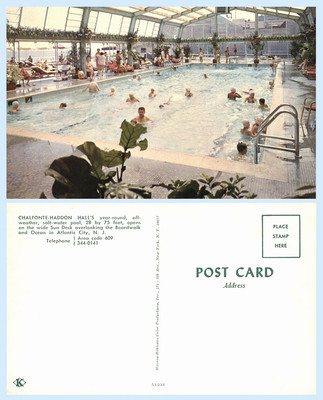 Chalfonte-Haddon Hall's Pool Swimmers Atlantic City New Jersey Postcard ...