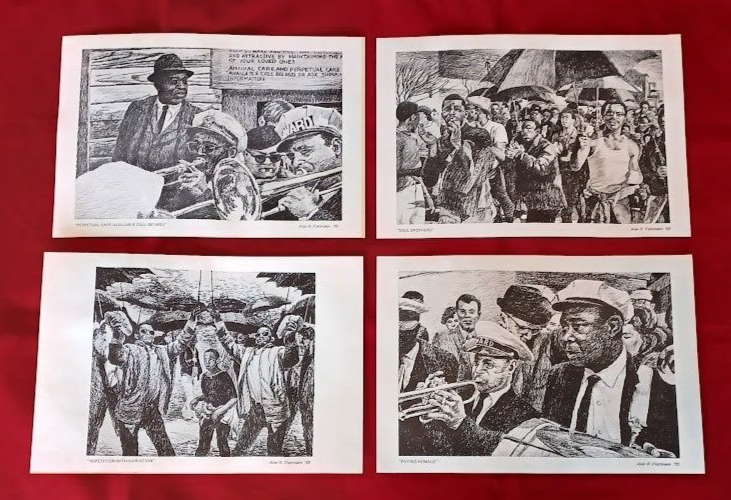 Portrait of a Jazz Funeral - Alan R. Flattman - Art Print Lithograph ...