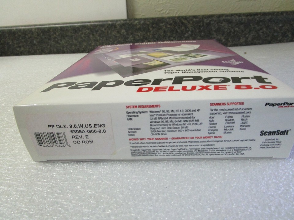 ScanSoft Paperport Deluxe 8 New In Sealed Retail Box! | eBay