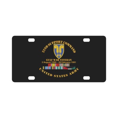 License Plate -Gulf War Vet w 22nd Support Command - Cir w SVC | eBay