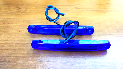 2 Super Bright Waterproof 12 volt Blue LED Slimline RV Courtesy Lights ...