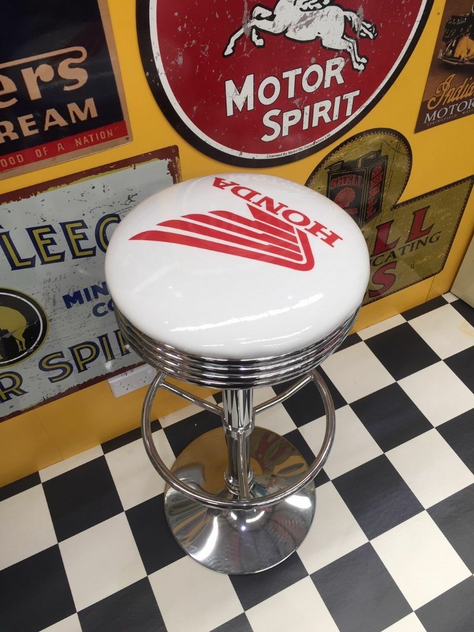 BAR RETRO DINER STOOL - HONDA - CAR AUTO - ADJUSTABLE - BRAND NEW | eBay