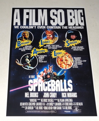 Spaceballs Mel Brooks 1987 Alternate Poster 19"x13" Ready for Frame ...