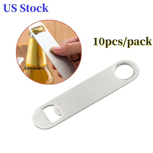 10pcs/pack Flat Stainless Steel Beer Bottle Opener Bar Blade Opener ...