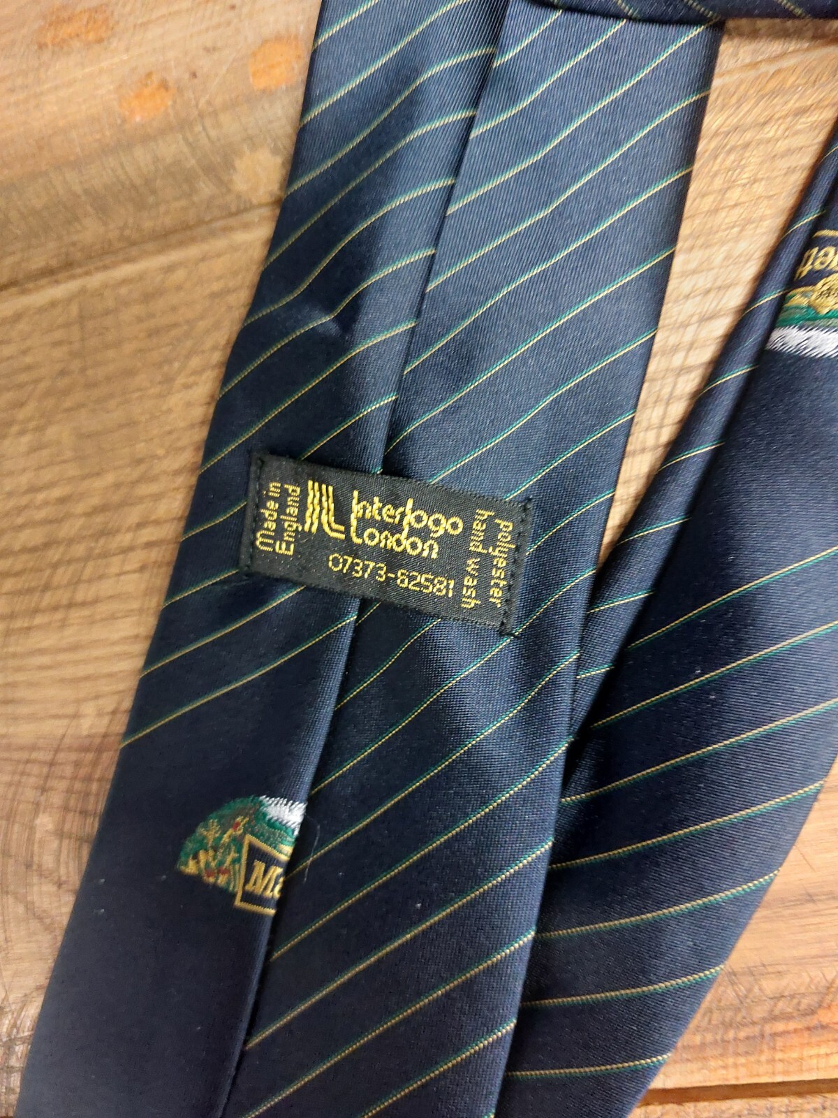 Interlogo London Navy Margetts Circle Logo Neck Tie | eBay UK