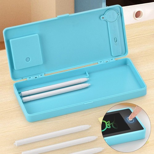 Erasable Drawing Board Pencil Case with LCD Screen Stationery Organizer ...