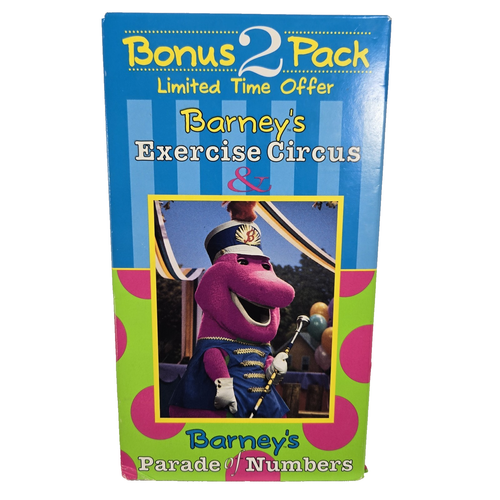Barney Barney's Exercise Circus Parade Of Numbers VHS 1992 BONUS 2 PACK ...