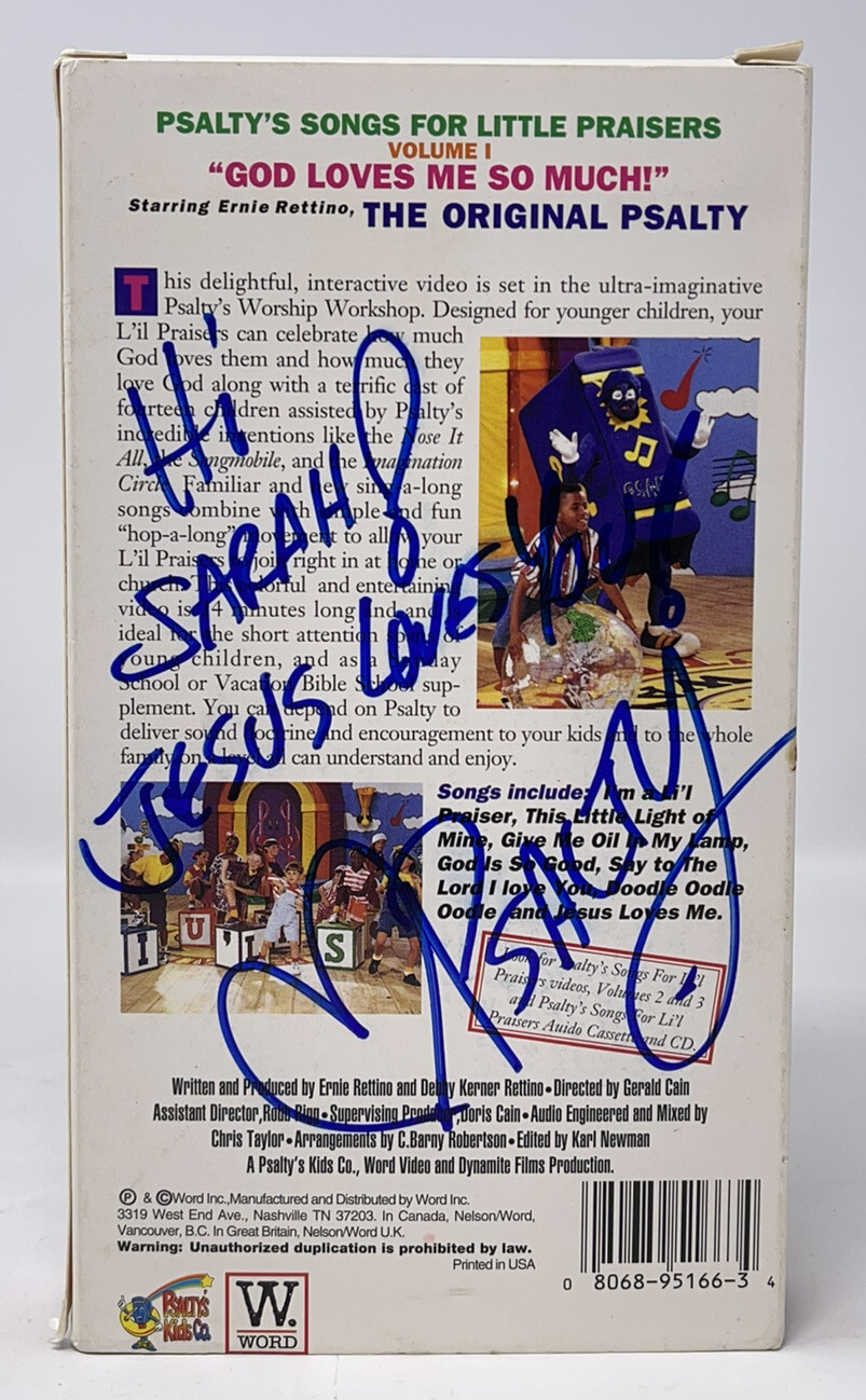PSALTY'S SONGS FOR LI'L PRAISERS Vol. 1 "God Loves Me So Much!" VTG VHS ...
