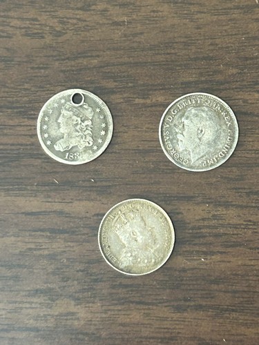 Lot Of 3 Small Silver Coins England Canada United States | eBay