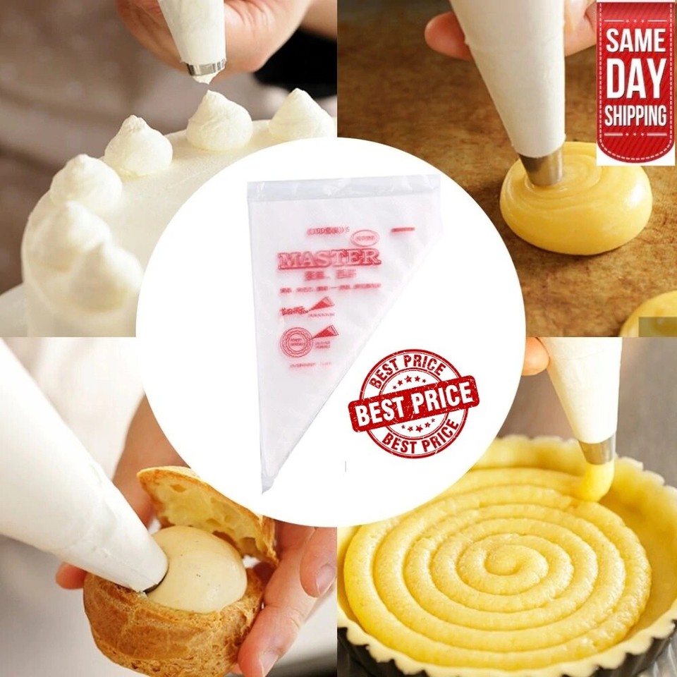 Silicone Icing Piping Cream Pastry Cake With Steel Nozzles Decor Set ...