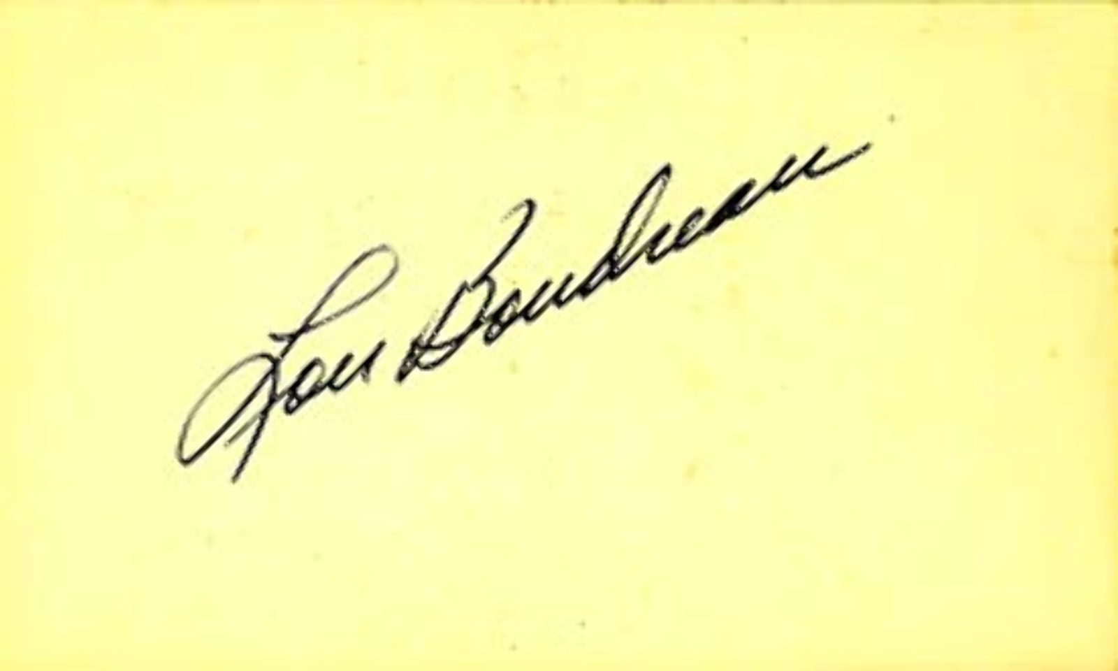Lou Boudreau Autographed / Signed 3x5 Card | eBay