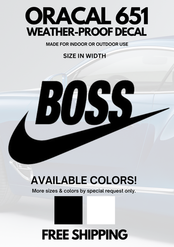 🔥 NIKE BOSS - PERMANENT VINYL STICKER (DECAL) | eBay