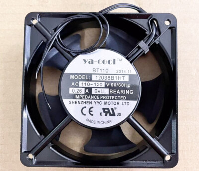 Ya-cool BT110 12038B1HT cooling fan AC 110-120V 50/60HZ 12cm 2-Wire ...