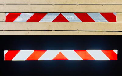 White & Red Reflective Chevron Panel Oralite V98 Custom Decal Tape | eBay