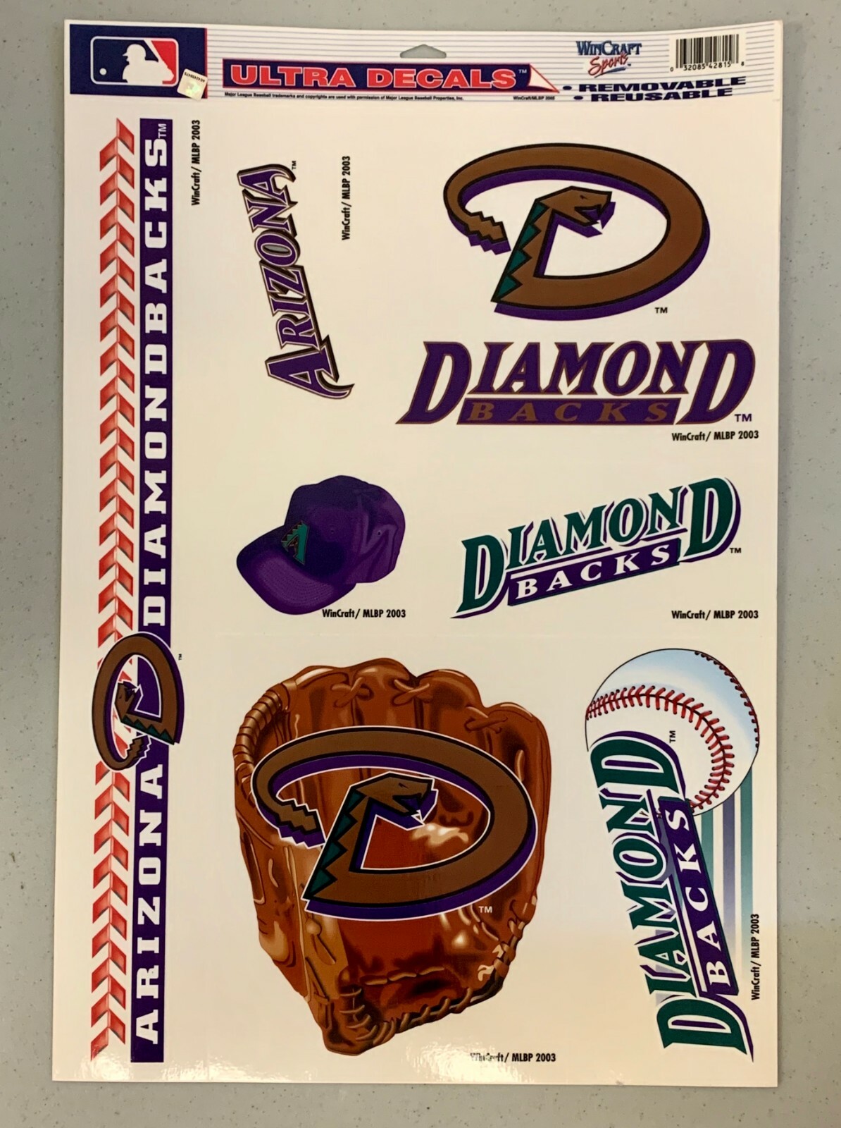 Arizona Diamondbacks Retro Logo Premium 11.5"x17" Ultra Decal Sheet ...
