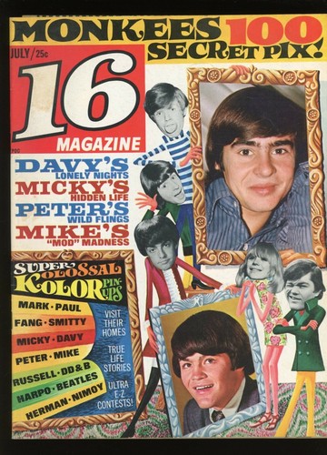 16 MAGAZINE VOLUME 9 #2 JULY 1967 VERY FINE 8.0 DAVY JONES MONKEES | eBay