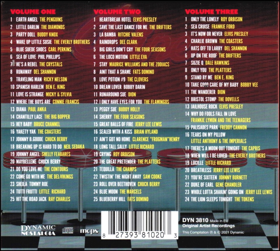 74 Greatest ROCK & ROLL Hits * New 3-CD Set * All Original 50's +60's ...