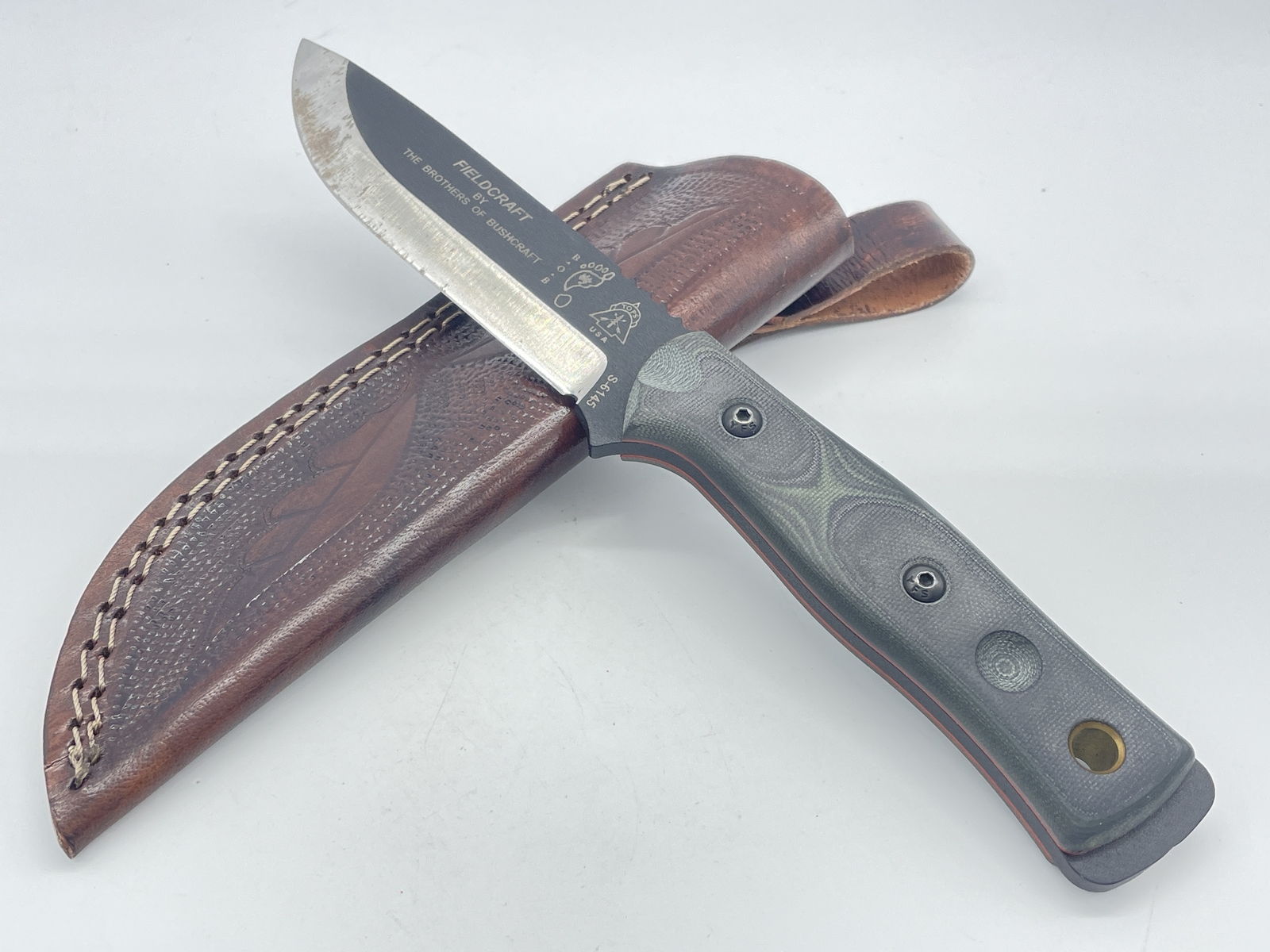 TOPS USA The Brothers of Bushcraft Fieldcraft Survival Knife w/ Sheath ...