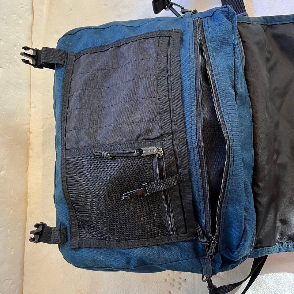 EASTPAK Vintage Messenger Bag USA Navy Leather Handle 80s 90s | eBay