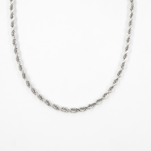 10K White Gold 4.5mm Rope Chain 22in Men's Classic Necklace (14.1g) | eBay