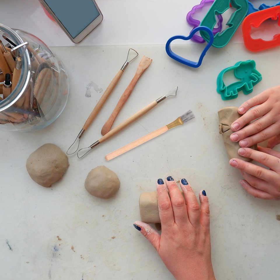 2 Pcs Clay Modeling Tools Polymer Steel Wire Texture Brushes for ...