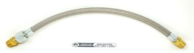 AIR COMPRESSOR DISCHARGE STEEL BRAIDED TEFLON HOSE 20'' X 1/2'' MPT & 1 ...