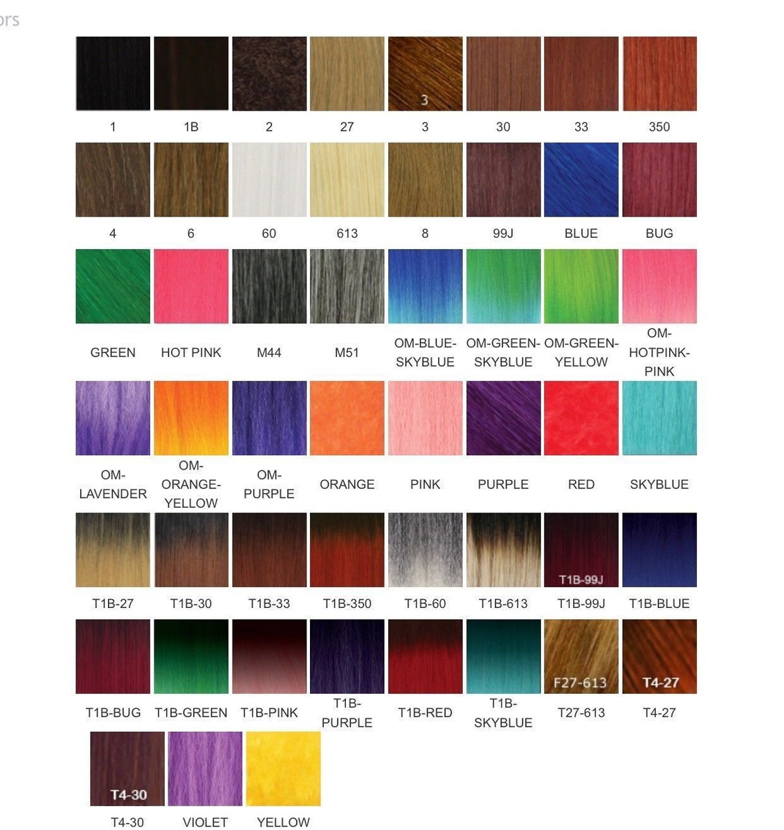 Braiding Hair Color Chart Hair Color Chart | India Hair International