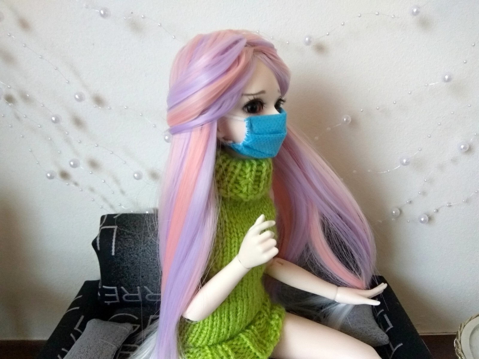 Doll face mask for 1/4 scale BJD doll Miniature medicine facemask ...