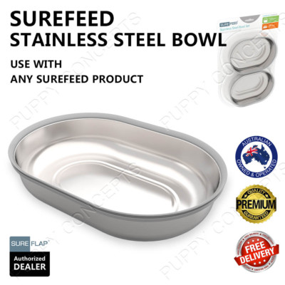 SureFlap SureFeed Stainless Steel Bowl Set Microchip Pet Feeder Silver ...