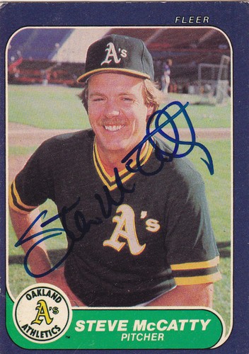 STEVE McCATTY OAKLAND A'S SIGNED 1986 FLEER BASEBALL CARD WASHINGTON ...