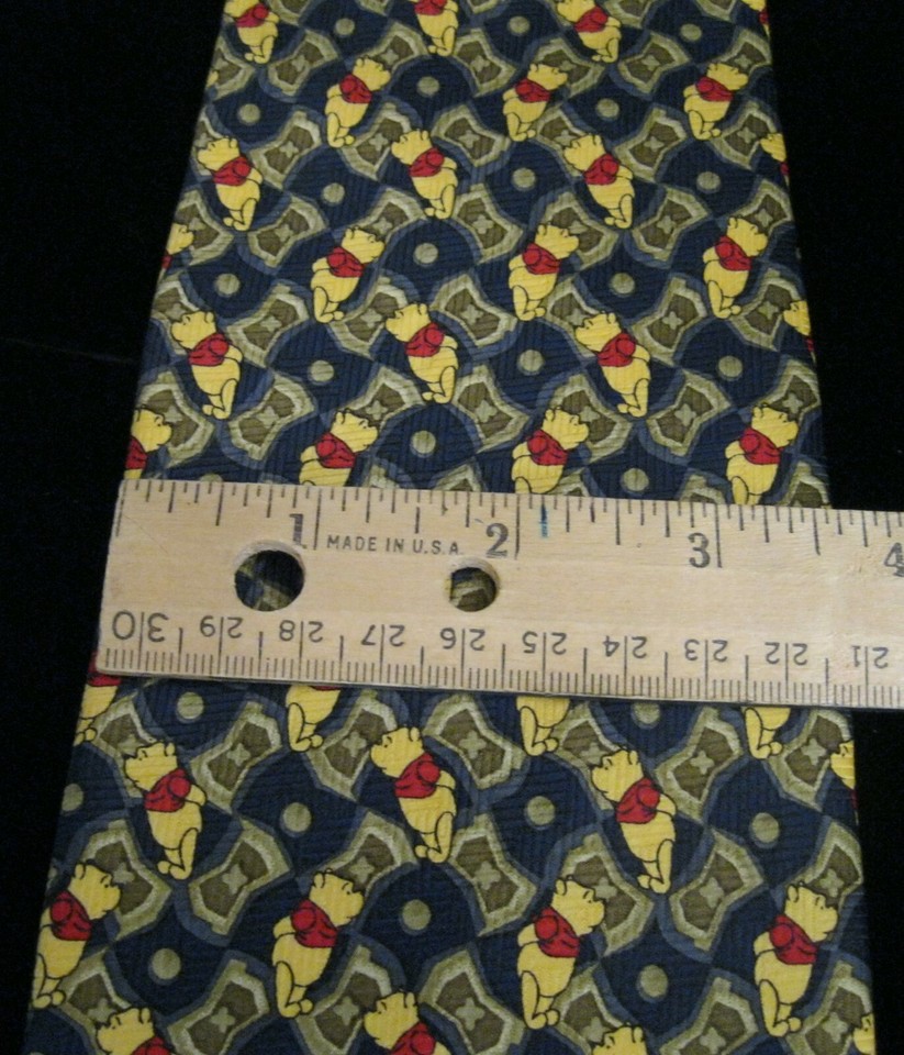 WINNIE THE POOH MEN'S TIE BY DISNEY & EXQUISITE APPAREL NAVY BLUE AND ...