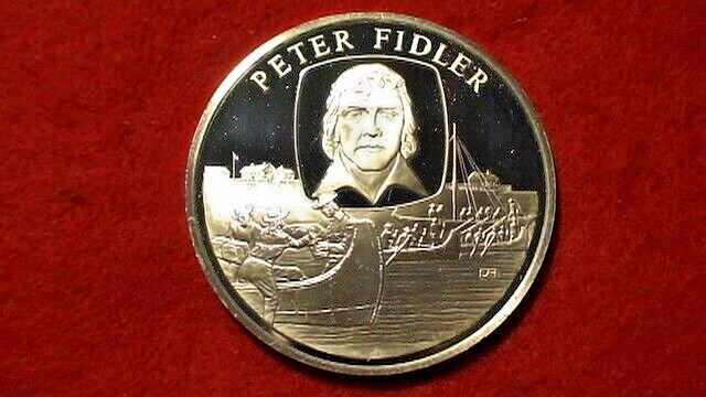 .925 SILVER Peter Fidler Commemorative Coin - 41.0 gram/ 1.318 troy oz ...