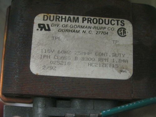 Carrier Bryant DURHAM HC21ZE115 Furnace Draft Inducer Blower Motor 115V ...