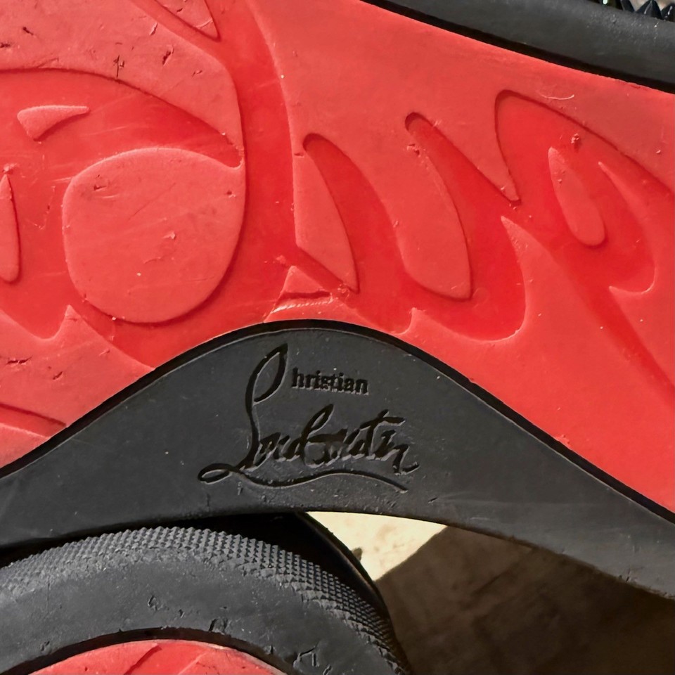 Christian Louboutin Black Leather Louis Spikes Sneakers - 41 IT | eBay