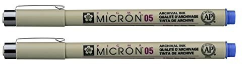 Sakura Pigma Micron Archival Ink Pens Blue Pack of 2 Fade Resistant ...
