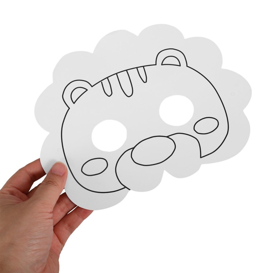 Handcraft Paper Mask Diy Painting Masks Animal Coloring Carnival | eBay ...