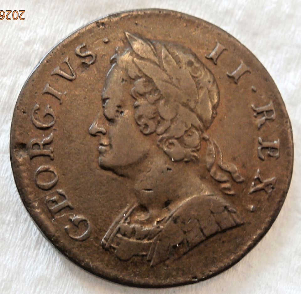 1749 MADE FOR AMERICAN COLONIES GEORGE II HALFPENNY ORIGINAL S-1089- | eBay